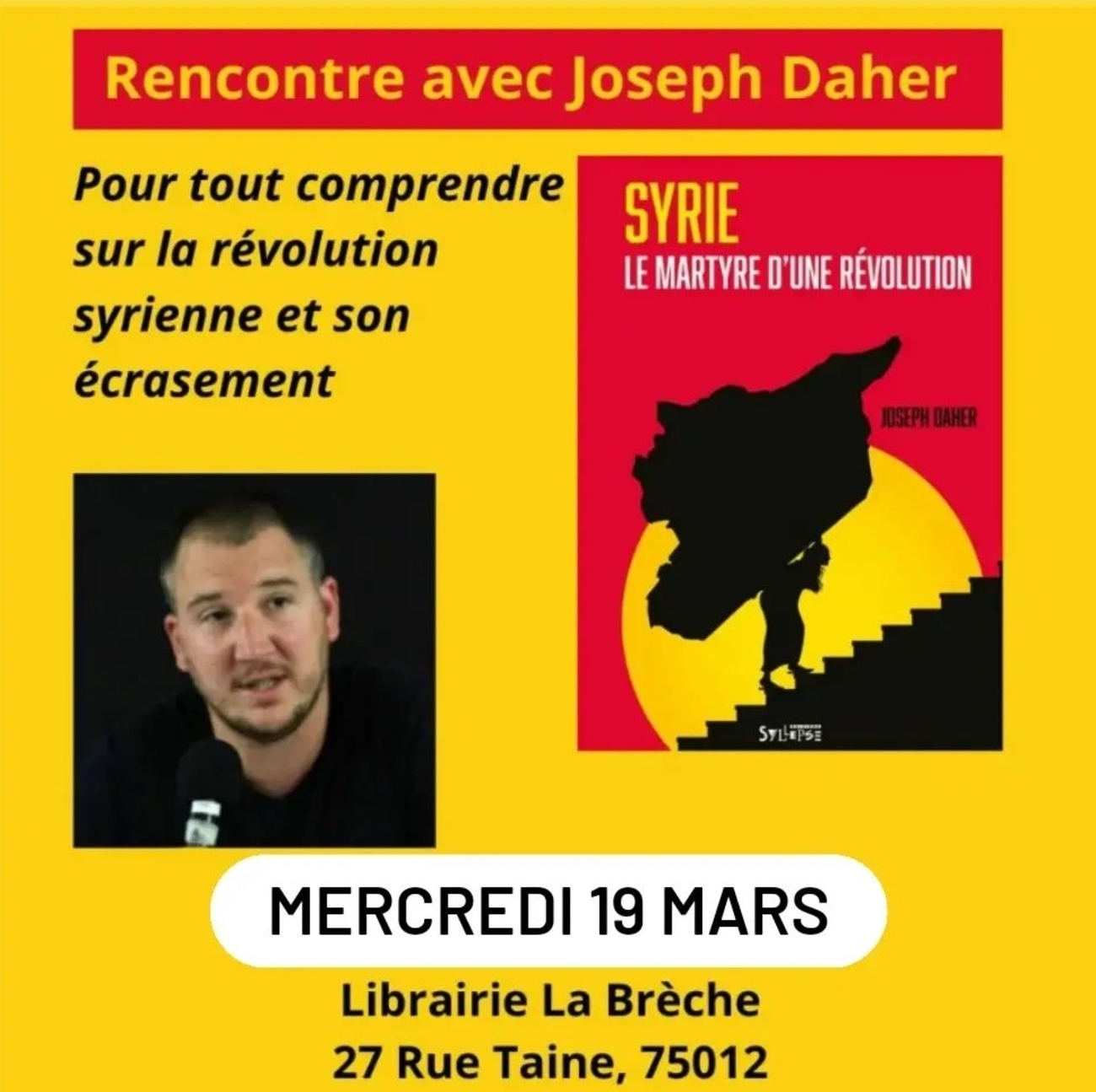Paris - Rencontres de La Brèche avec Joseph Daher | NPA