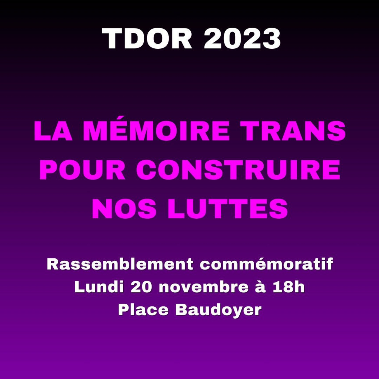 Paris - Journée du souvenir trans (TDOR) | NPA